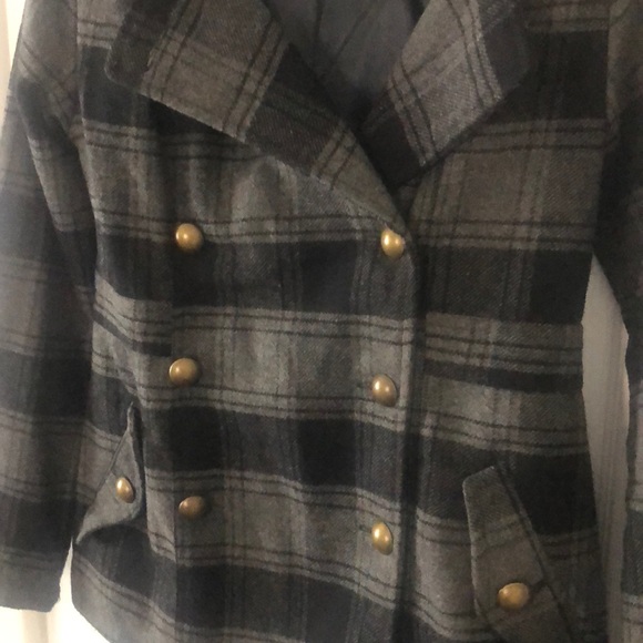 Element | Jackets & Coats | Plaid Hooded Pea Coat | Poshmark